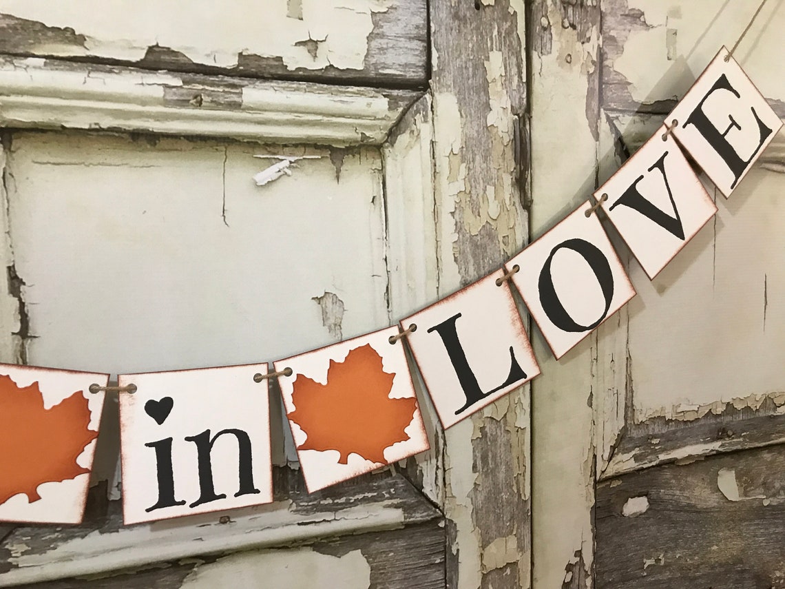 Fall in Love Banner Rustic Fall in Love Sign Autumn Wedding - Etsy