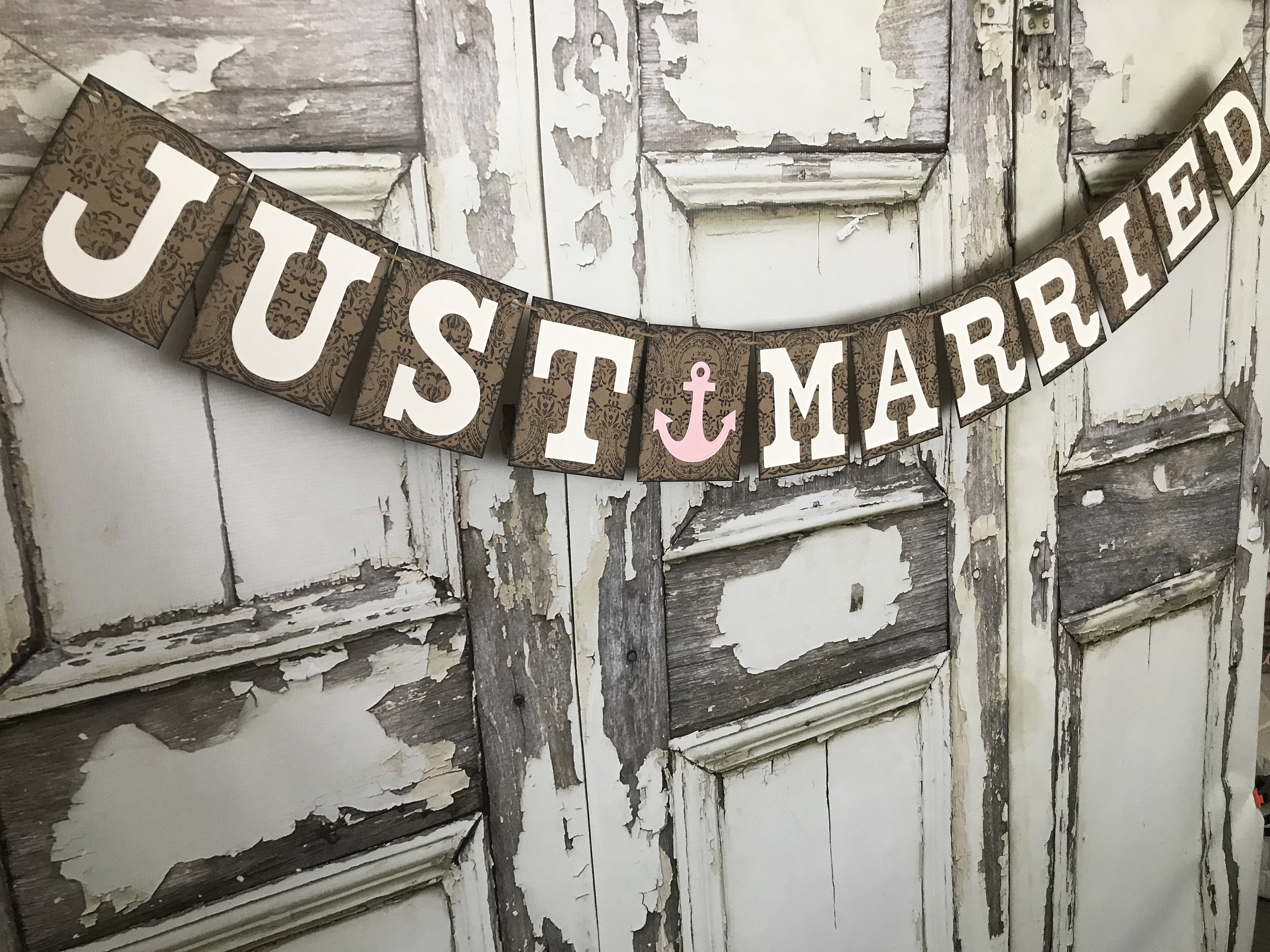 Nautical Just Married Banner Just Hitched Banner Wedding | Etsy