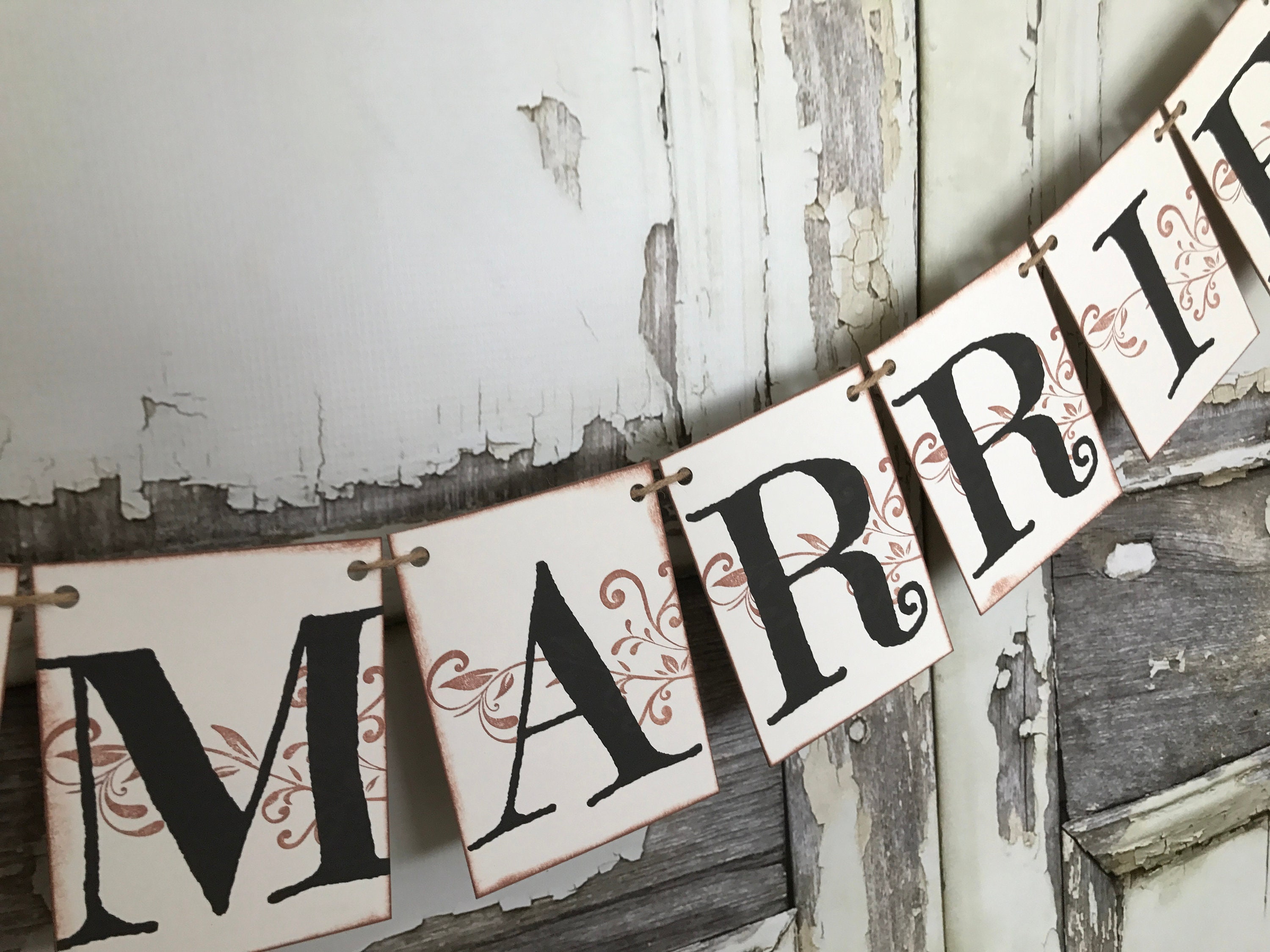 Rustic Just Married Banner Wedding Car Sign Photo Prop - Etsy