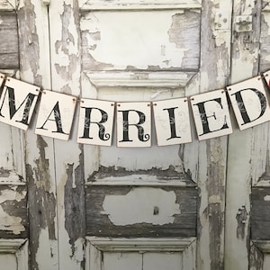 Finally Married Banner Wedding Sign Rustic Married Car Sign Wedding ...