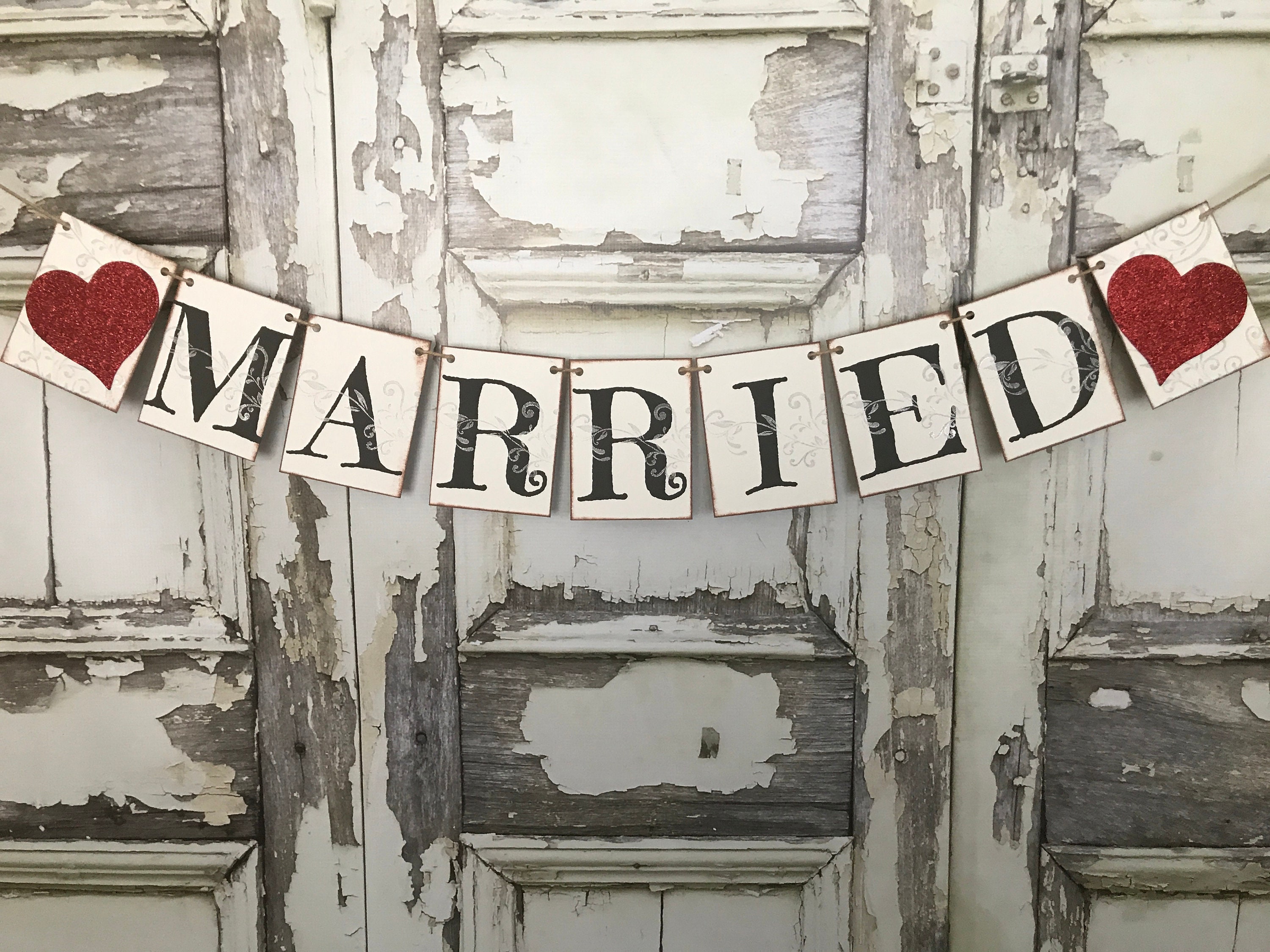 Finally Married Banner Wedding Sign Rustic Married Car | Etsy