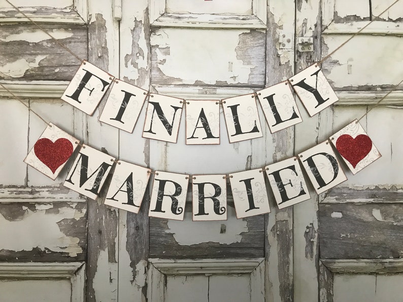 Finally Married Banner Wedding Sign Rustic Married Car | Etsy