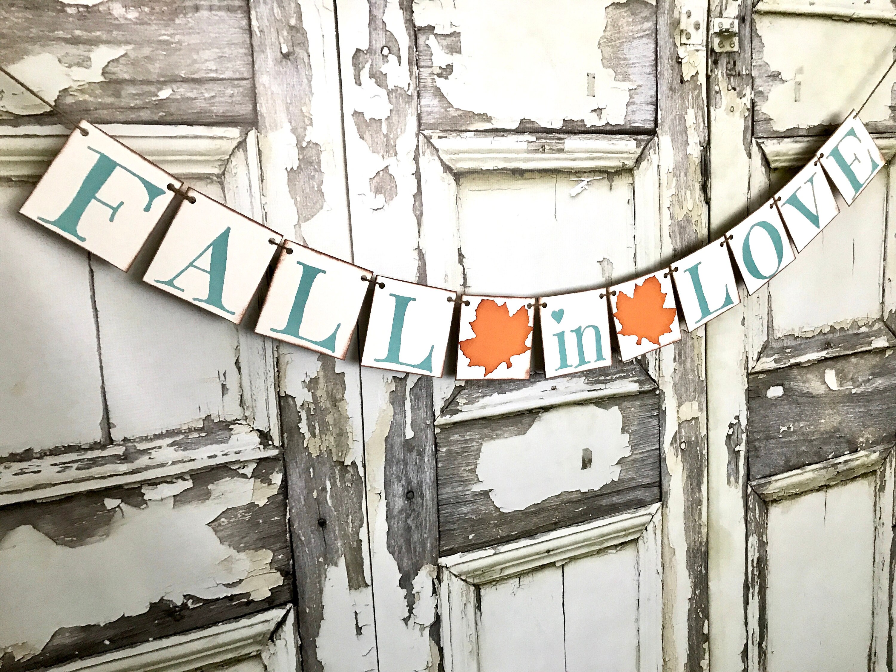 Rustic Fall in Love Banner, Fall Wedding Decor, Fall in Love Wedding ...