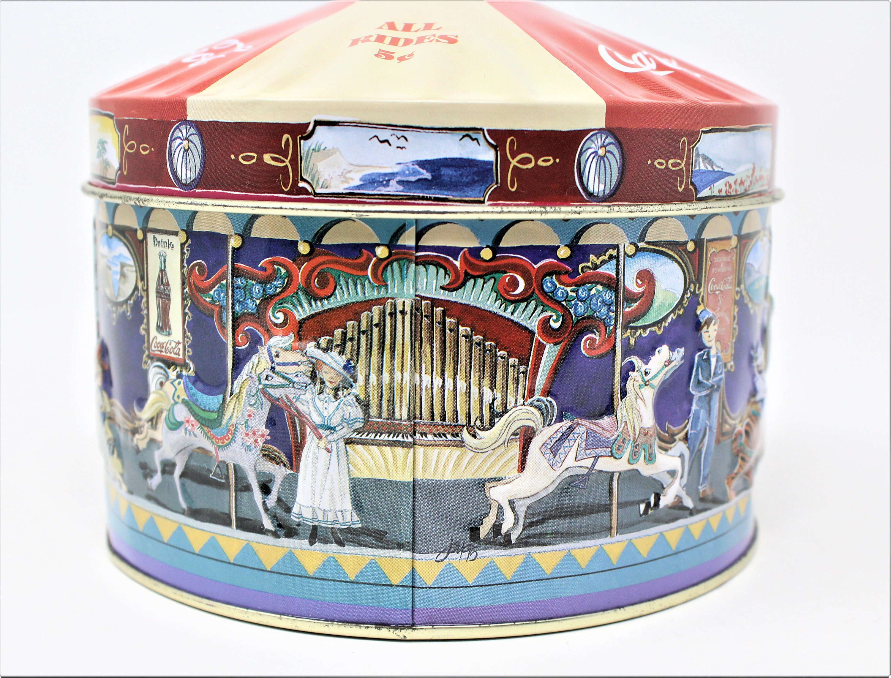 Coca Cola Carousel Tin Collectible 1997 - Etsy