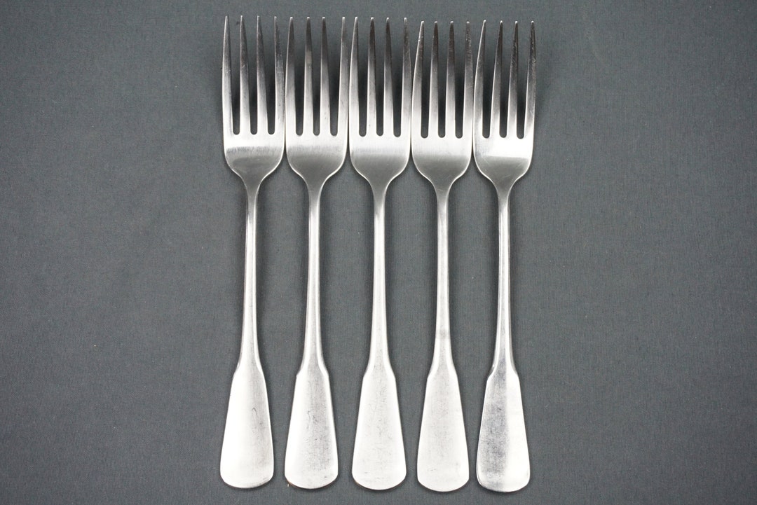 5 X Oneida SSS COLONIAL BOSTON Minute Man Stainless Dinner Fork 7 1/4 ...