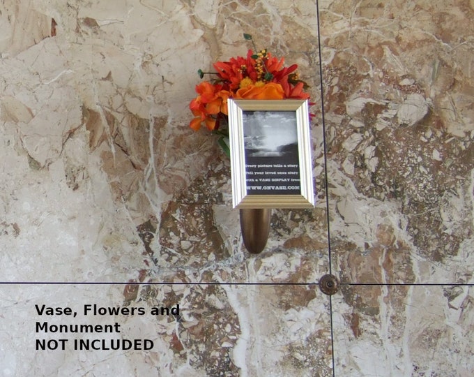 Niche Crypt Mausoleum Brown Vase 4 Inch With epoxy Disc Base Ring ...