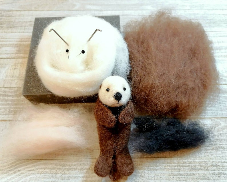 Sea Otter Needle Felting Kit w/ Sea Shell Detailed - Etsy
