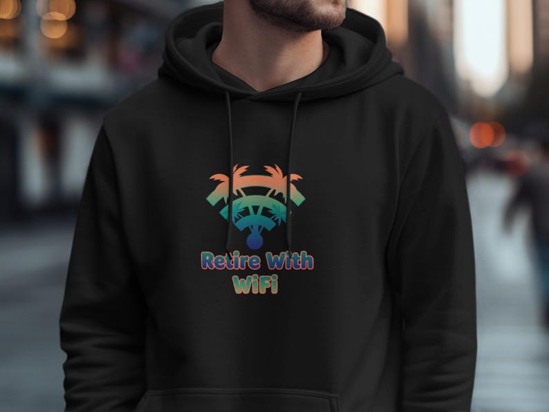 Retire With Wifi Hoodie, Fun Retirement Gift Hoodie, Wifi Symbol Hoodie ...