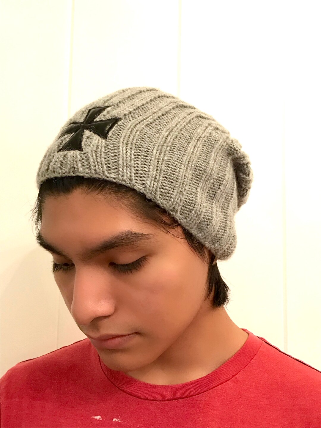 Long Beanie Very Warm. Embroidery Beanie Hat. Soft Beanie. Hand Knit ...