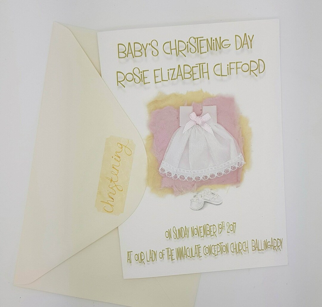 Stunning Keepsake Personalized Christening Card, With Cute Christening ...