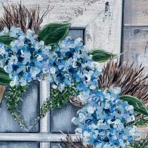 Hydrangea Window Wreath - Etsy