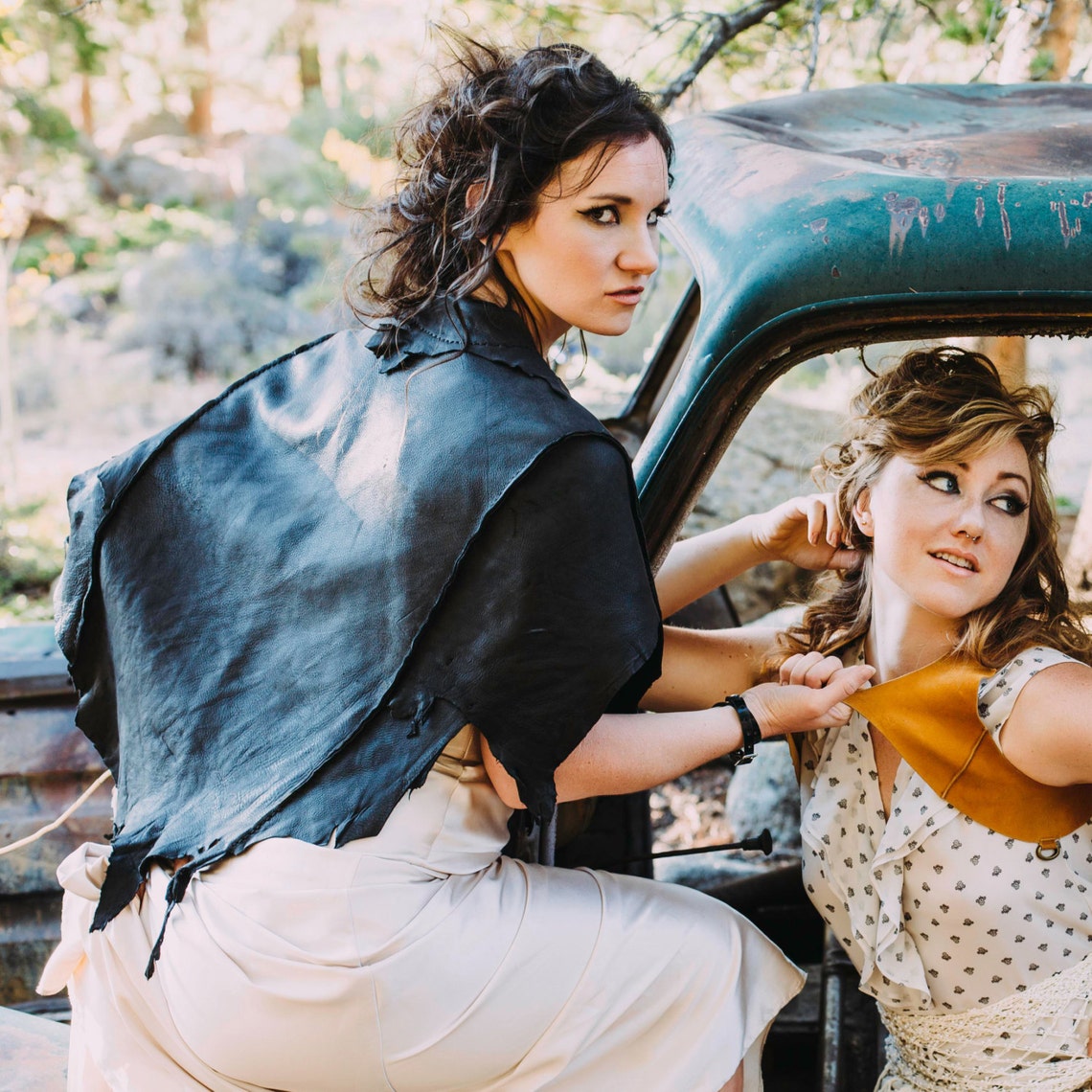 Black Deerskin Leather Poncho Capelet - Etsy