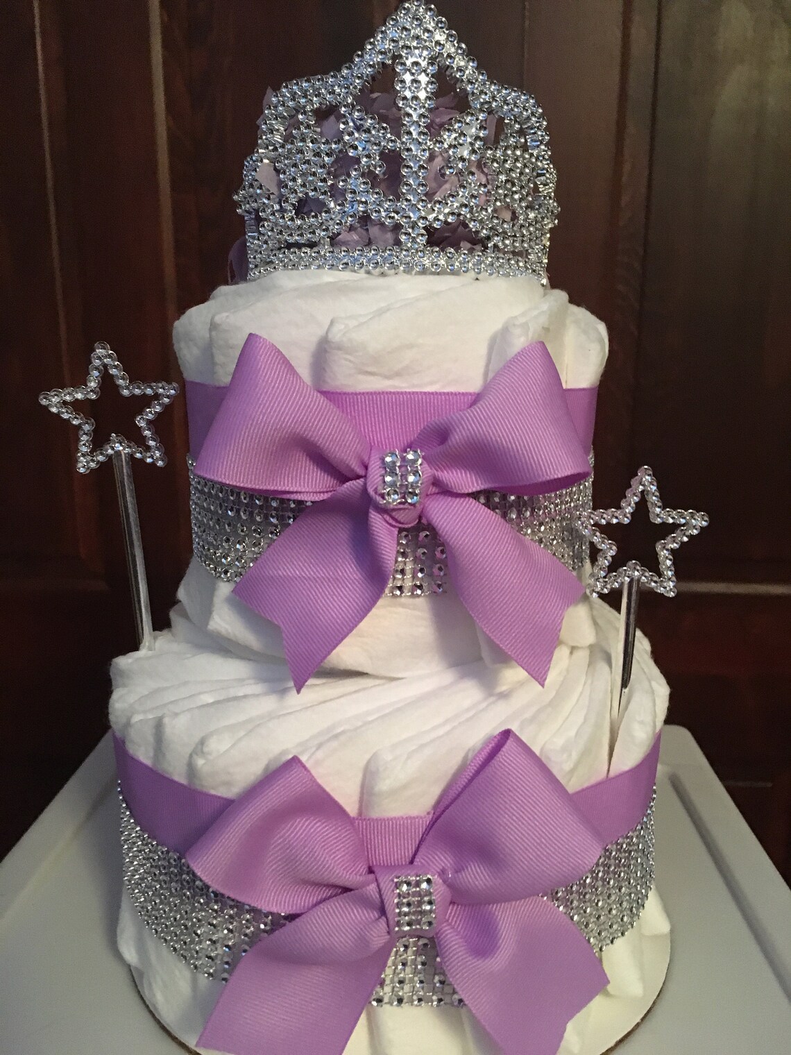 Purple Princess Diaper Cake | Etsy