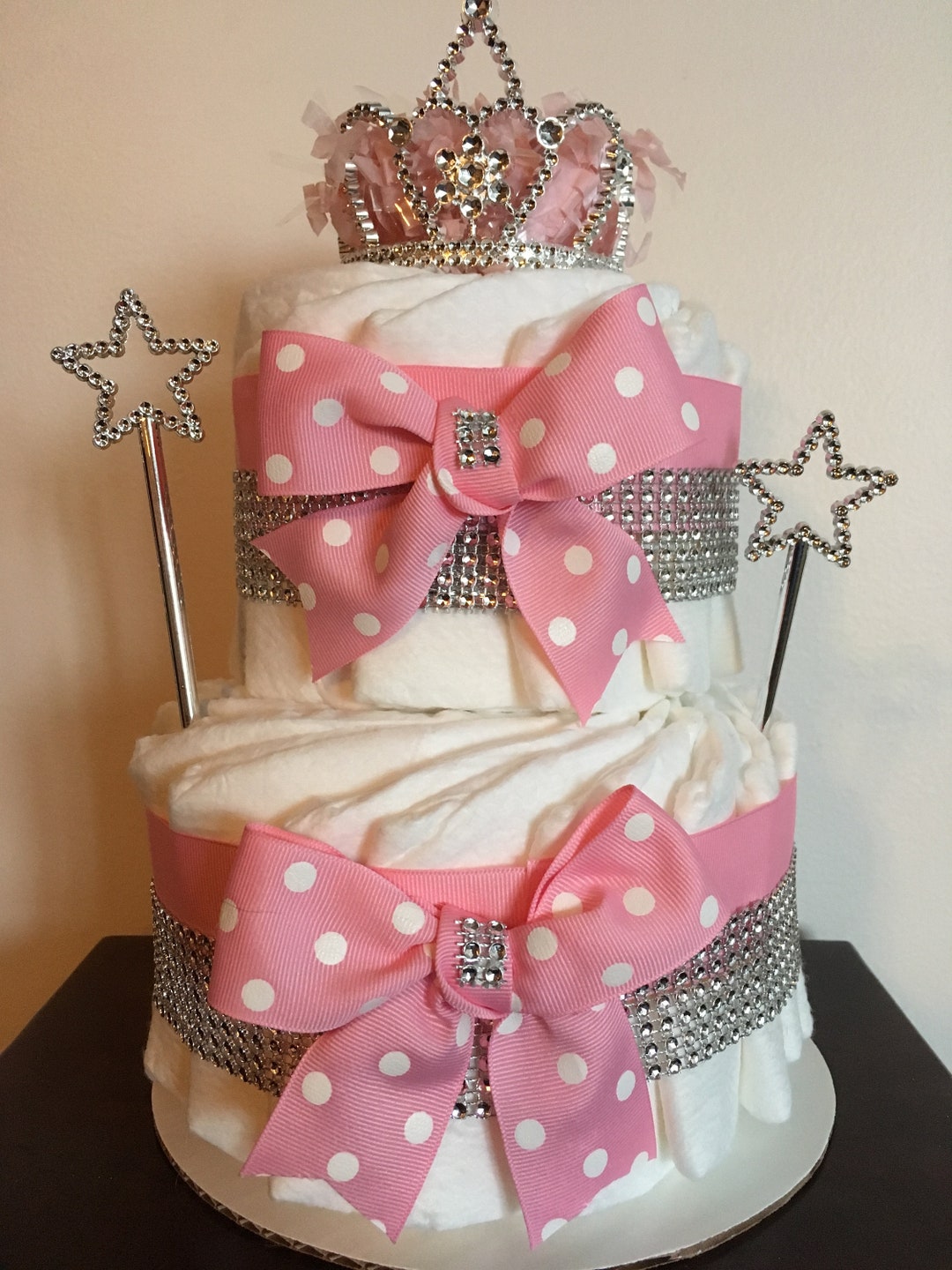 Pink Princess Diaper Cake - Etsy