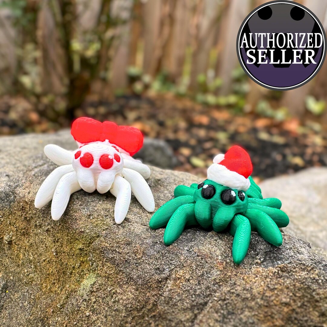 Festive Articulate Mini Spiders, Holiday Spiders, Fidget Toys - Etsy