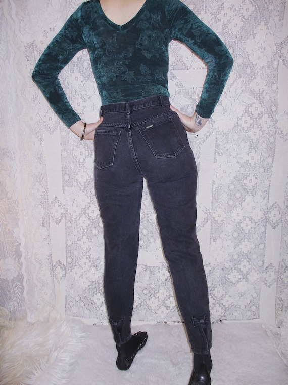 Bow Jeans by Sasson 80s Gray Tapered Mom Jeans with B… - Gem