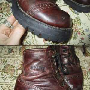 Durango Lace up Boots Brown Leather Cap Toe Brogue 90s Grunge - Etsy