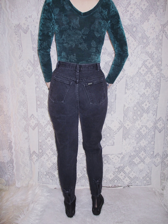 Bow Jeans by Sasson 80s Gray Tapered Mom Jeans with B… - Gem