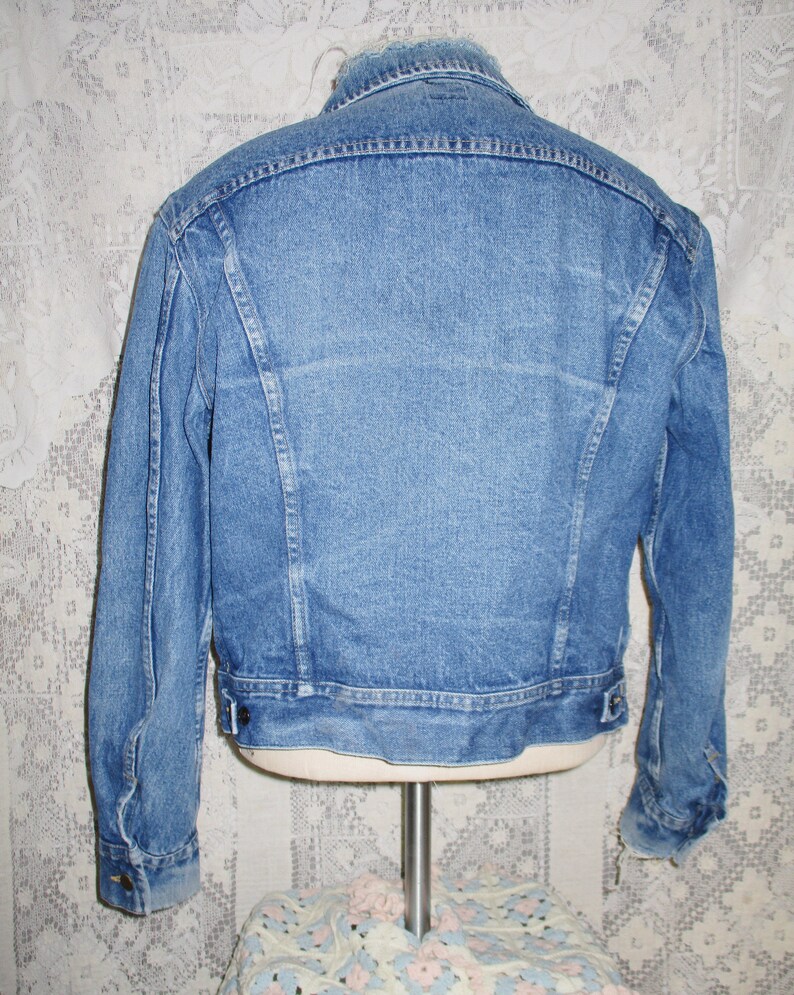 Distressed Blue Jean Jacket 80s 90s Lee Worn in Medium Wash - Etsy