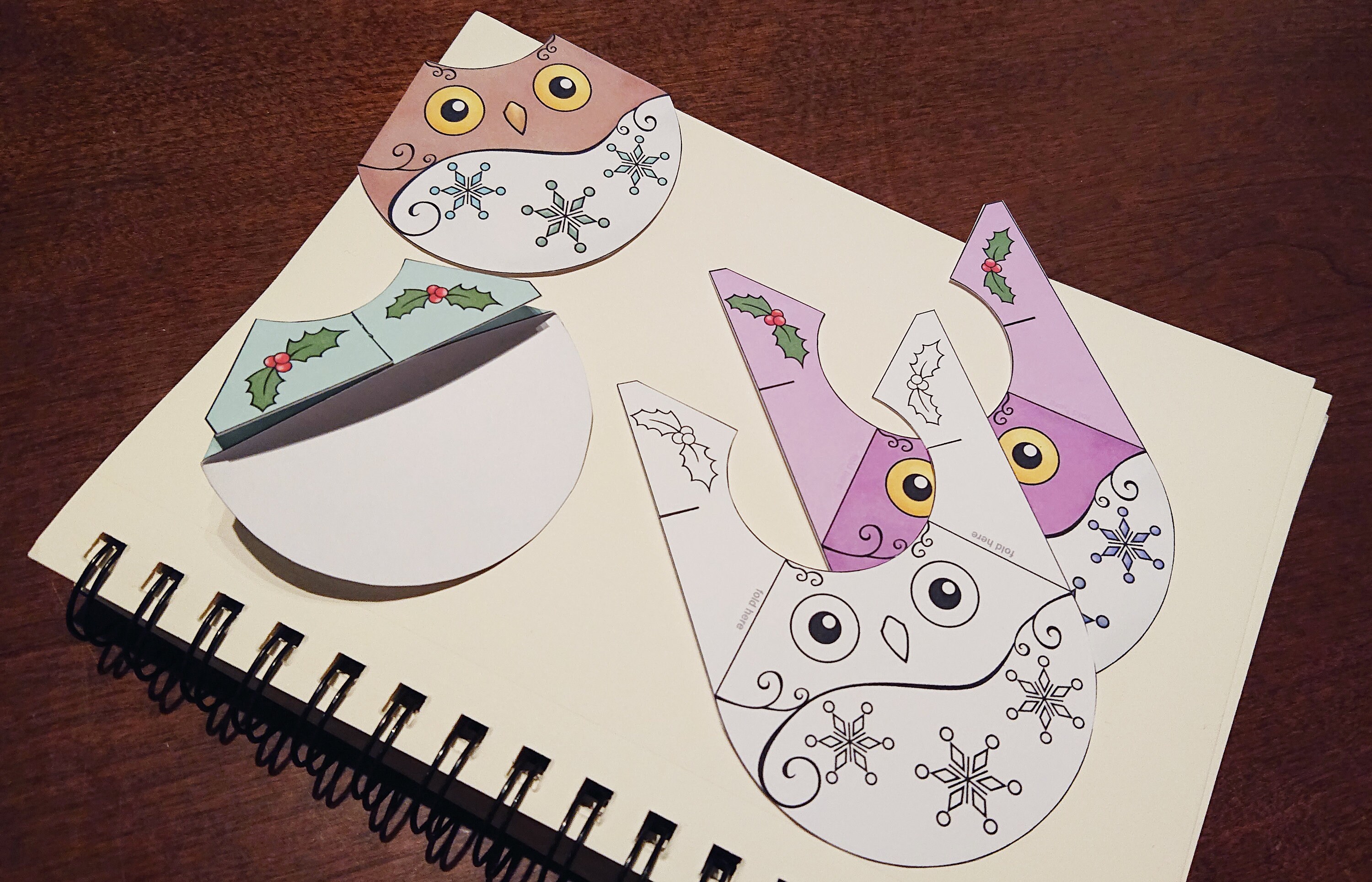 Digital Download - Printable Owl (winter/christmas) Book Corner ...