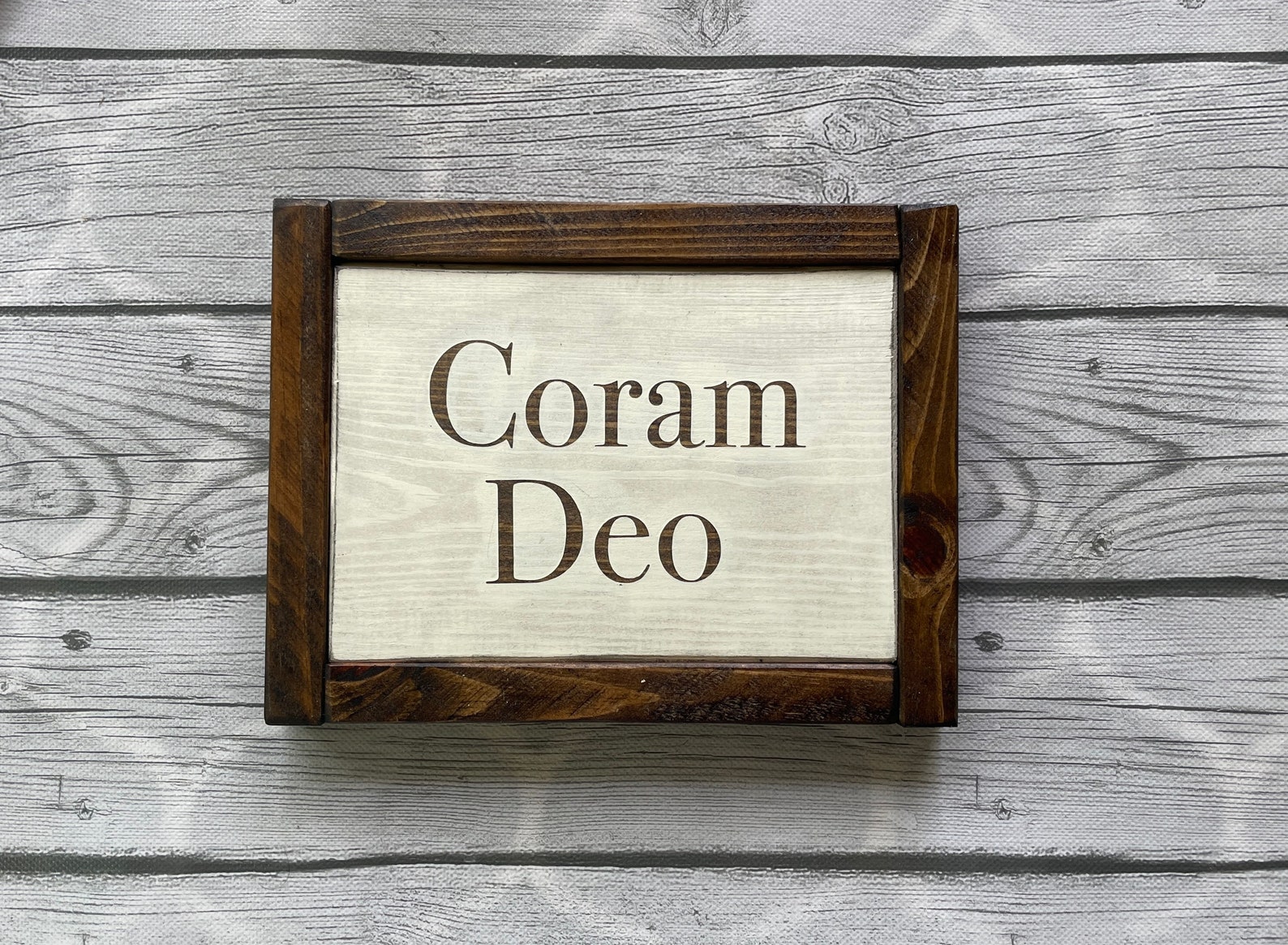 Farmhouse Sign Coram Deo Hand Painted Wood Sign - Etsy