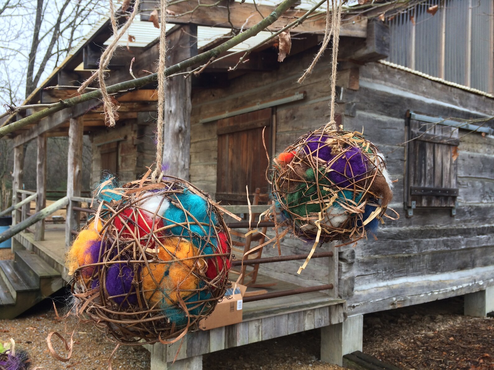 Bird Nesting Ball 4 Inch Set of 2 Grapevine Multicolor - Etsy