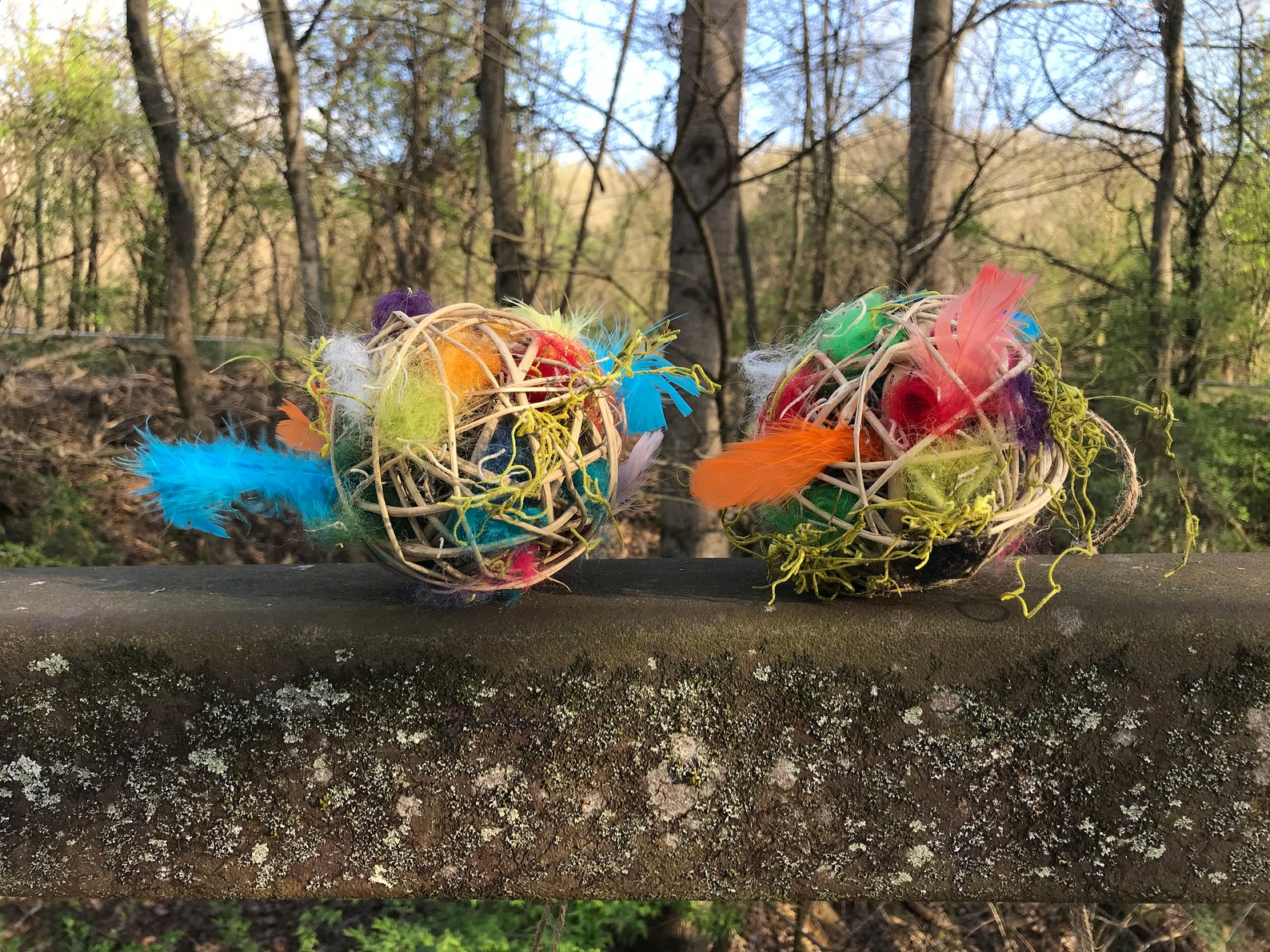 Bird Nesting Ball 4 Inch Set of 2 Grapevine Multicolor - Etsy