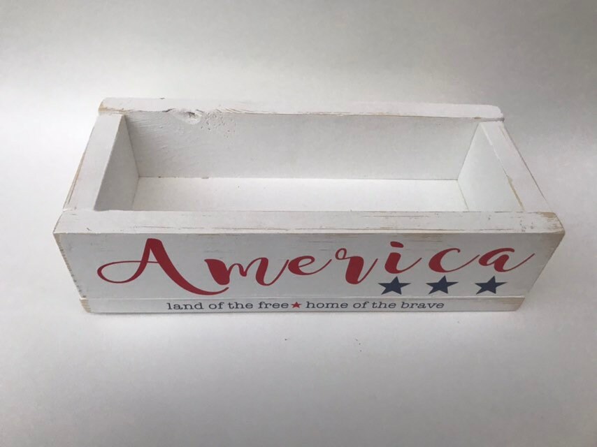 America Wood Gift Box Rustic Farmhouse 4th of July July - Etsy