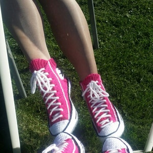 Converse Reaverse Slippers Tennis DIY Knitting Crochet Socks Pattern ENGLISH Etsy Canada