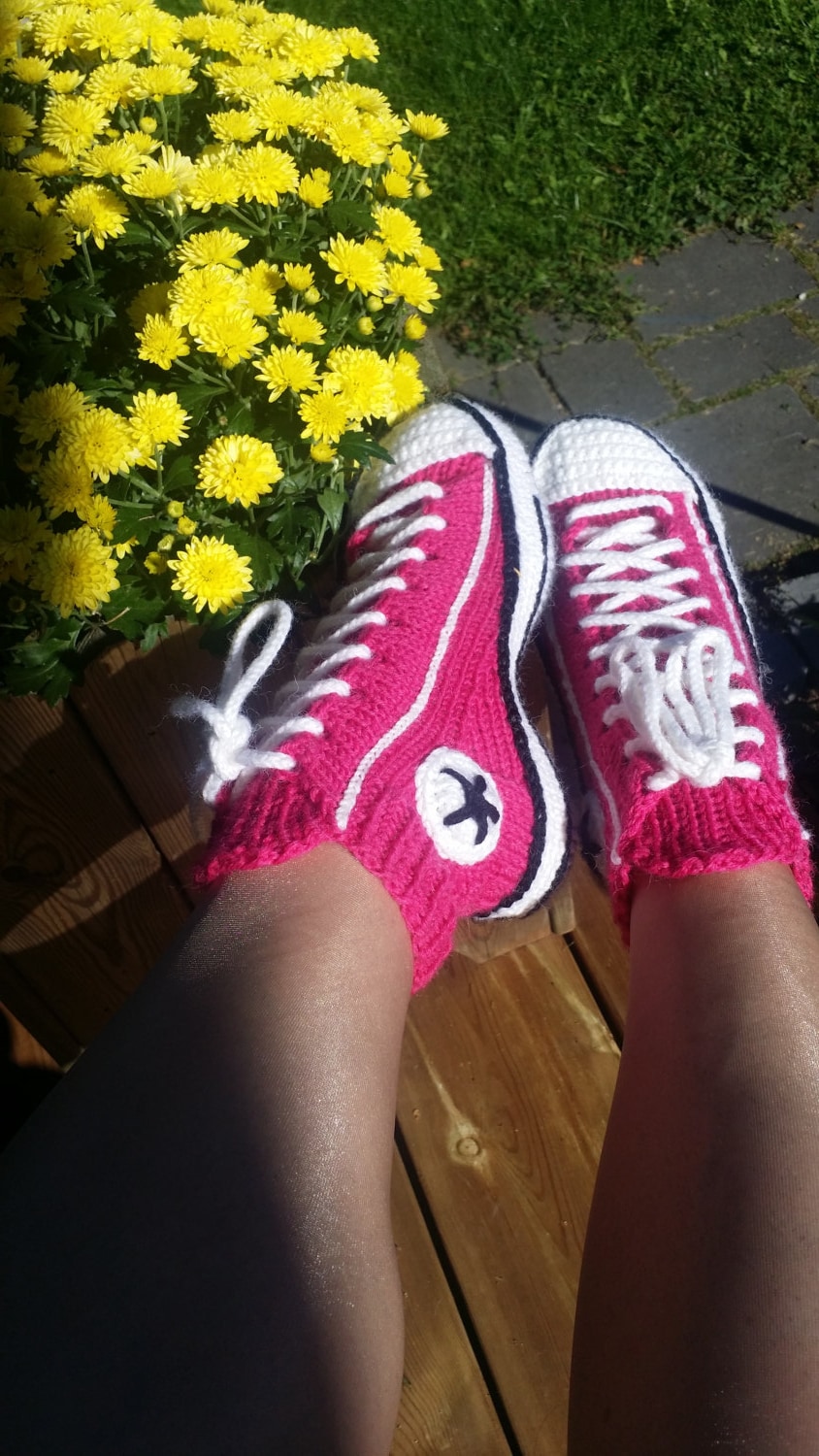 Converse Reaverse Slippers Tennis DIY Knitting Crochet Socks Pattern ...