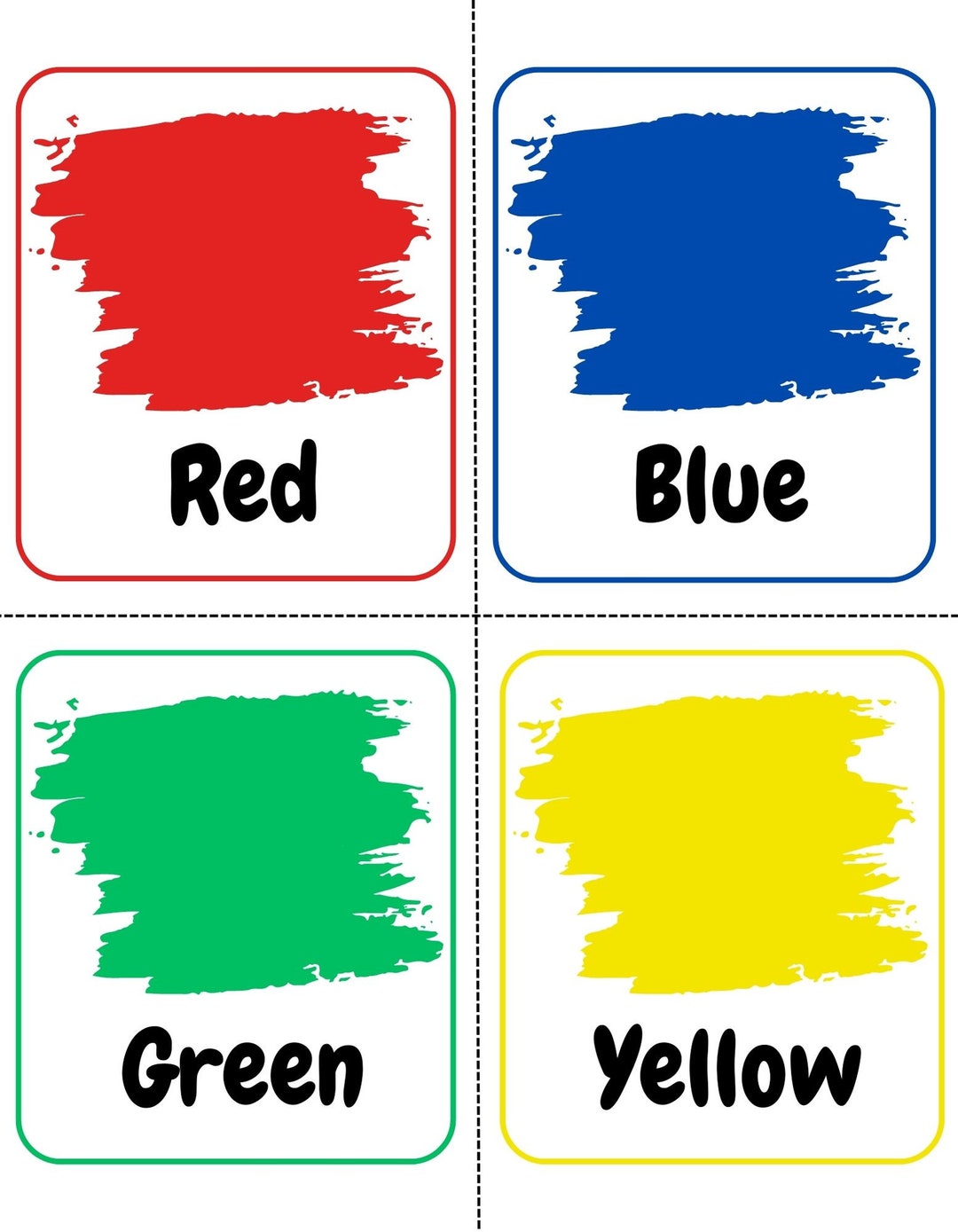 Play and Learn Printable Color Cards Toddlers Preschool - Etsy