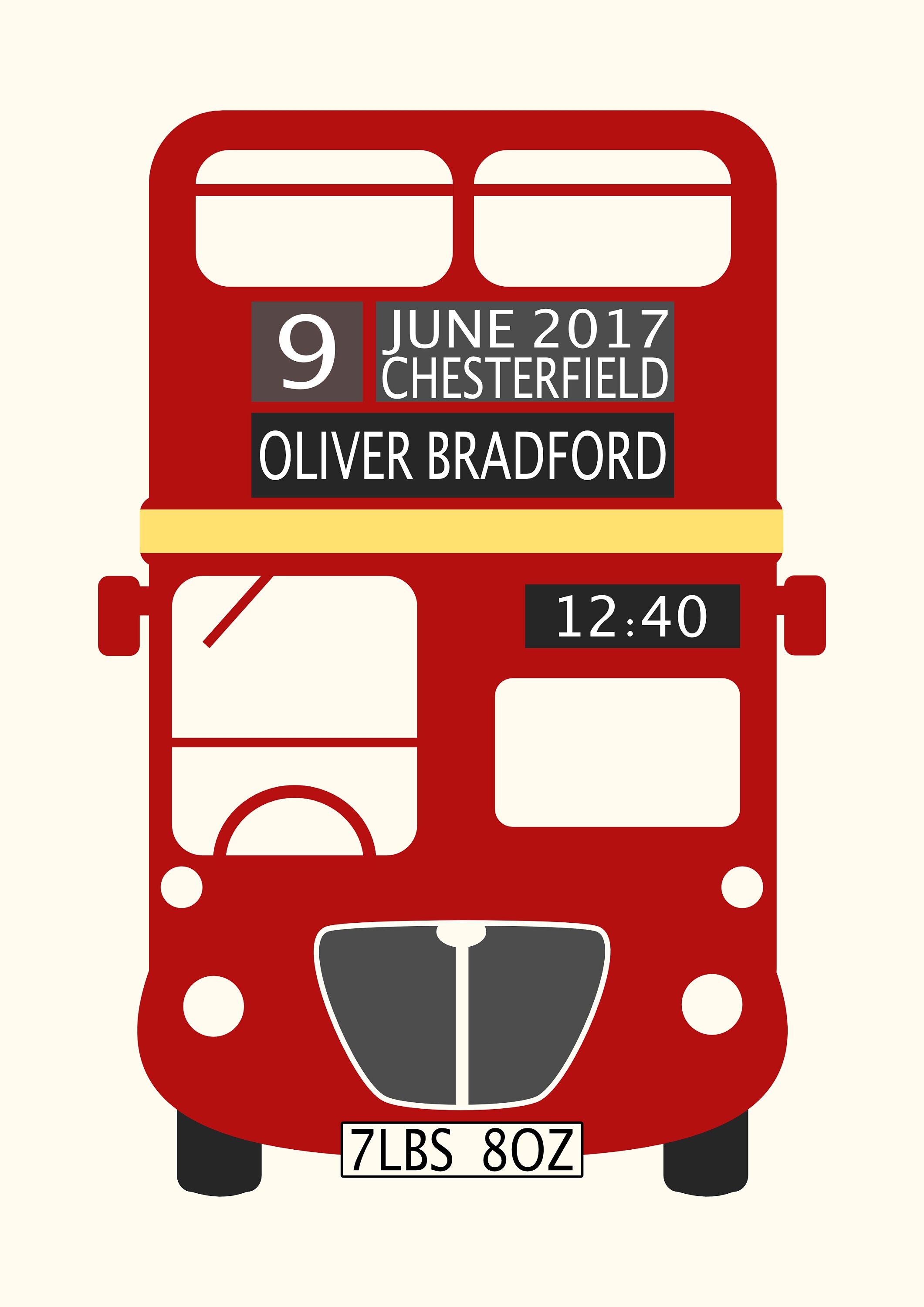 Personalised New Born Baby Traditional London Bus - Etsy