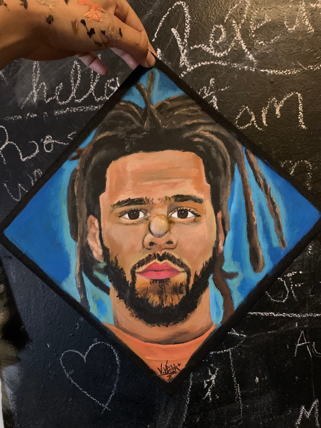 J. Cole Graduation Cap Art - Etsy