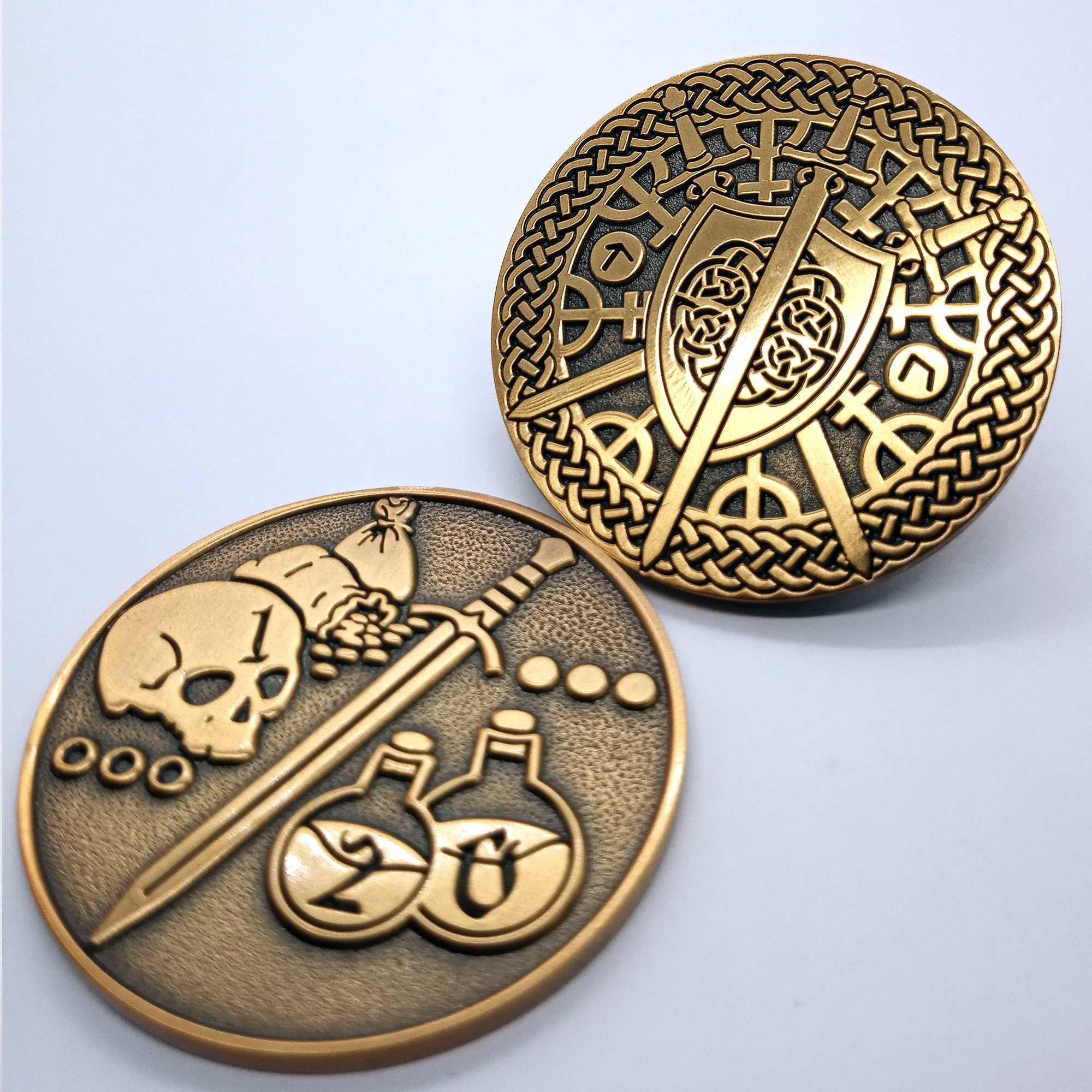 DND FIGHTER COIN, Large Dungeons and Dragons Charachter Coin D20 Rpg ...