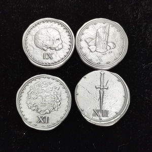 22 DND Coins of Many Things , 1 Inch Dungeons and Dragons Charachter ...
