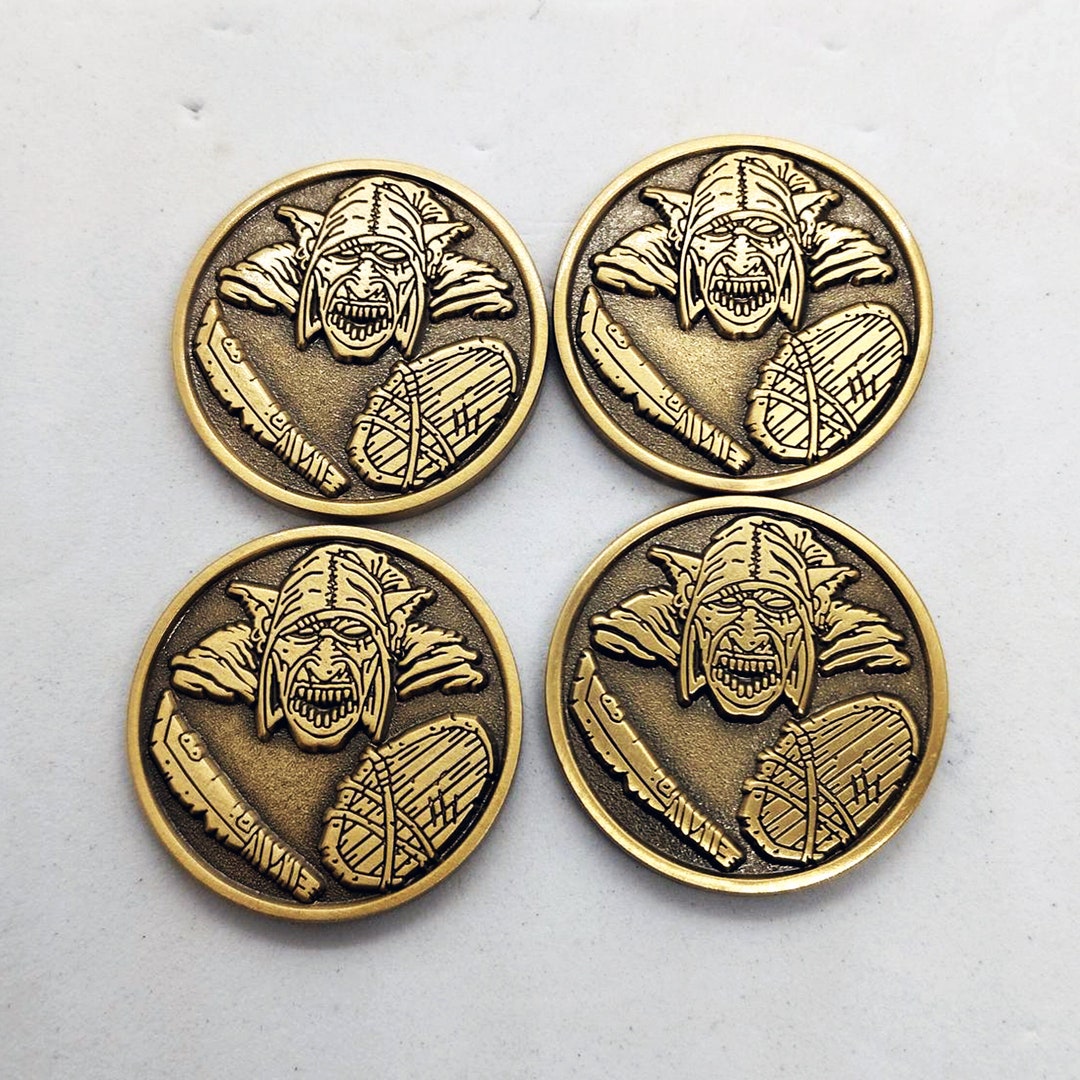 4 DND MONSTER TOKENS, 1 Inch Dungeons and Dragons Goblin Fighter Coins ...