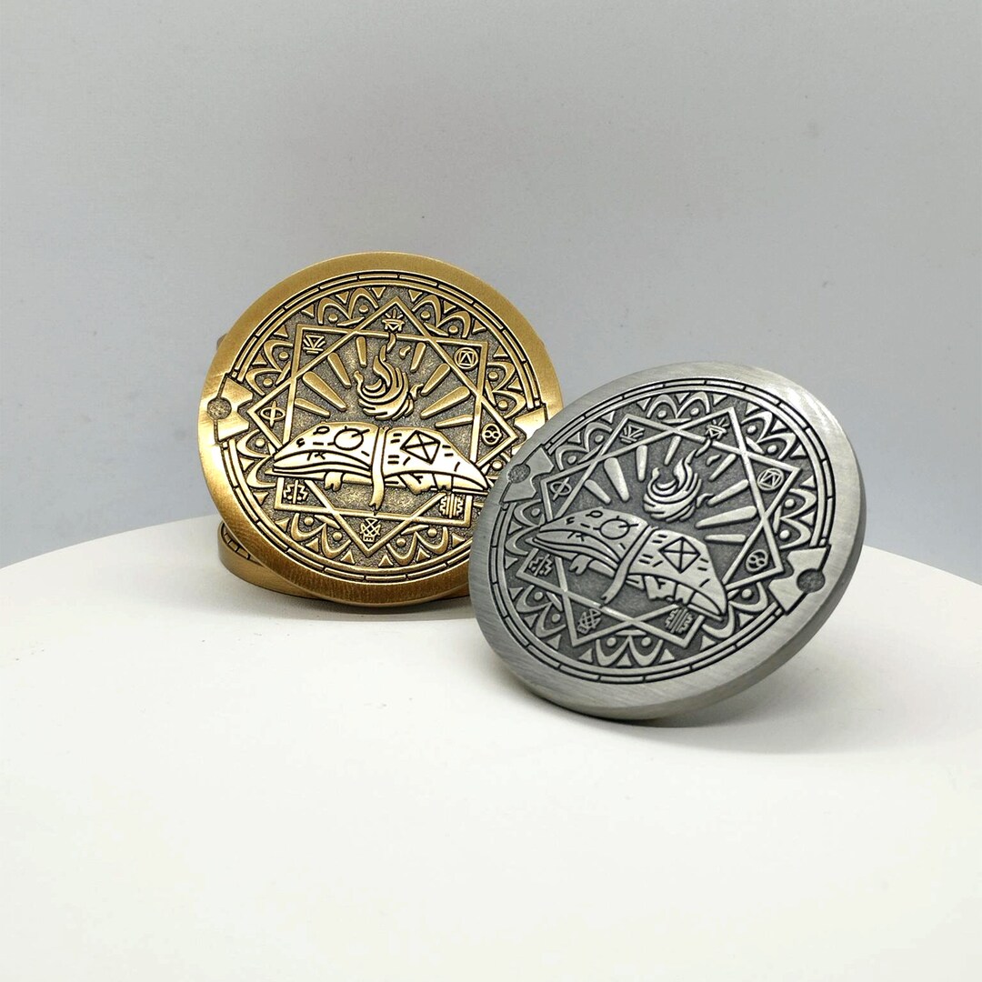 DND WIZARD COIN, Large Dungeons and Dragons Charachter Coin D20 Rpg - Etsy