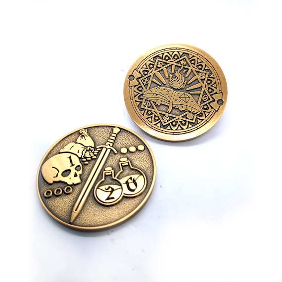 DND WIZARD COIN large Dungeons and dragons charachter coin | Etsy