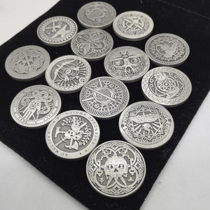 14 DND CHARACTER TOKENS, 1 Inch Dungeons and Dragons Charachter Coins ...