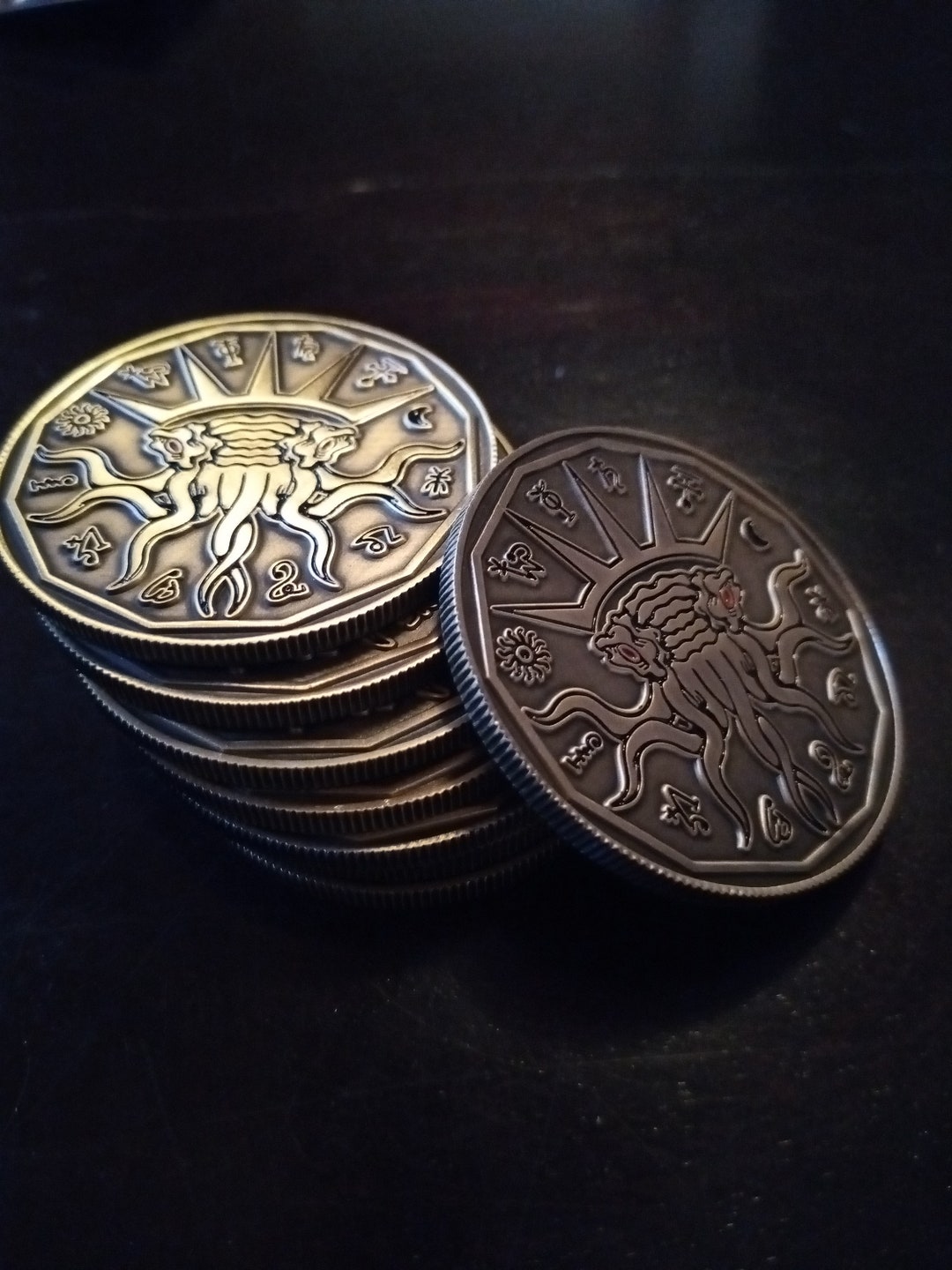 CTHULHU ZODIAC COIN Relic, Lovecraftian Horror Enamel Coin - Etsy