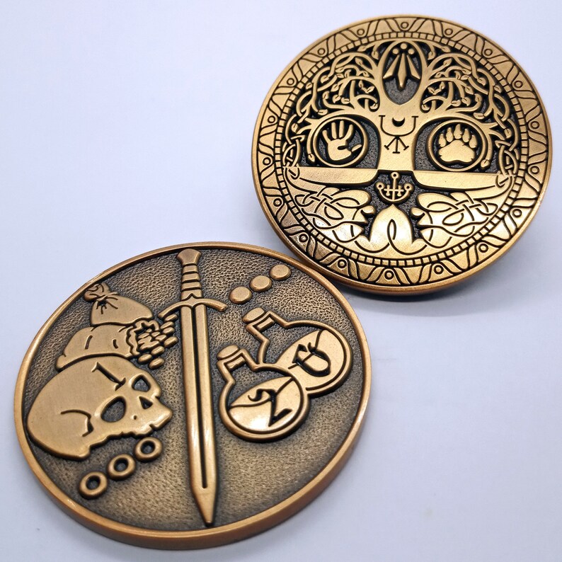 DND DRUID COIN, Large Dungeons and Dragons Charachter Coin D20 Rpg - Etsy