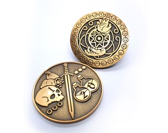 DND SORCERER COIN Large Dungeons and Dragons Charachter Coin | Etsy