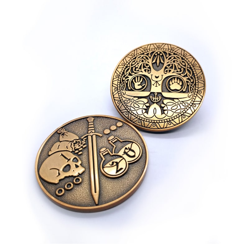 DND DRUID COIN Large Dungeons and Dragons Charachter Coin D20 - Etsy