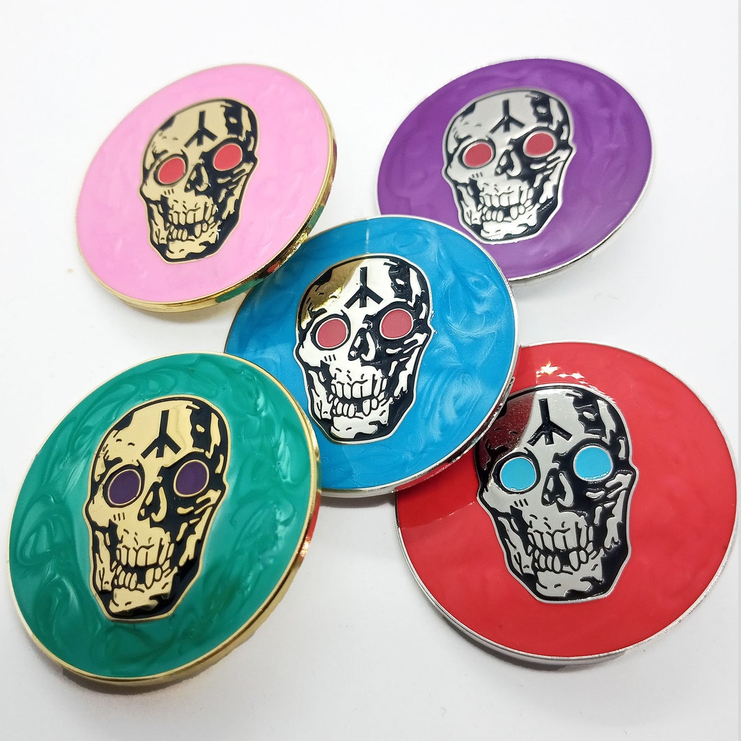 DEATH STARE PIN, 45mm Horror Skull Enamel Pin - Etsy