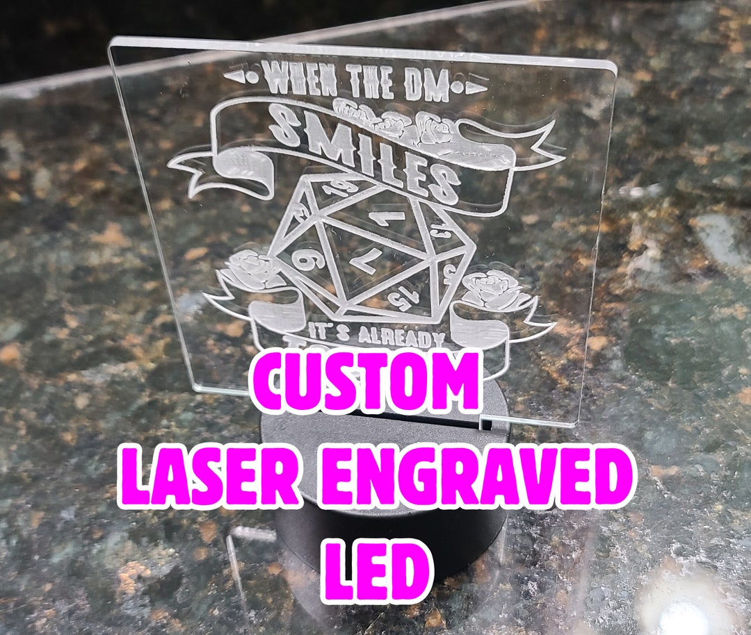 Custom Laser Engraved Table Light - Use YOUR Design! - Etsy