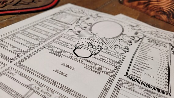 Custom Rogue Character Sheet for D&D digital | Etsy