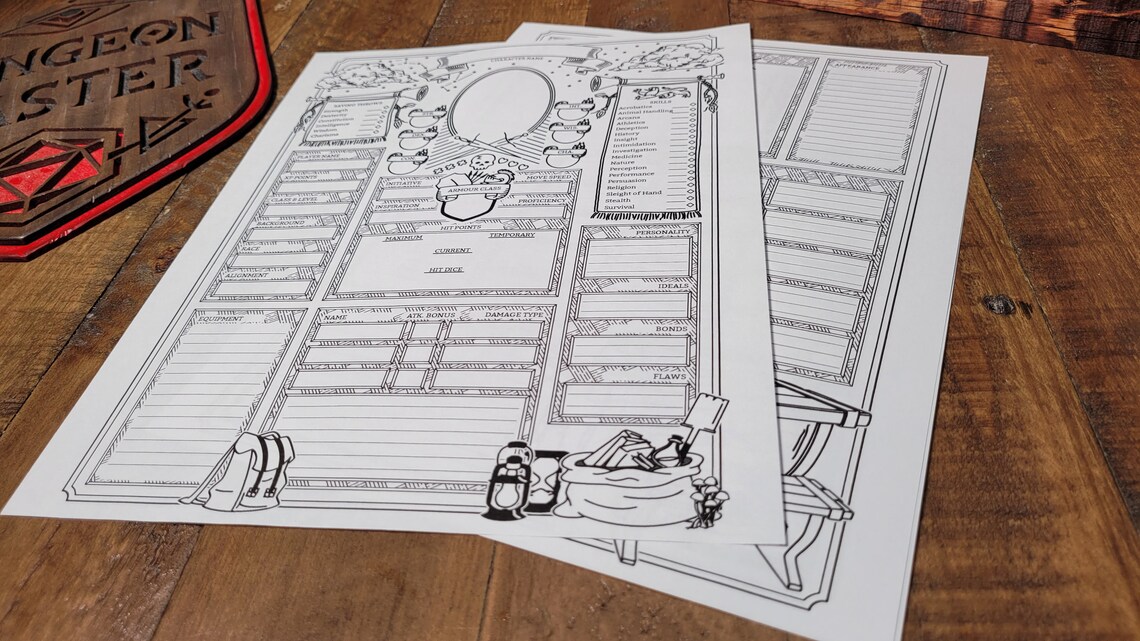 Custom Rogue Character Sheet for D&D digital | Etsy