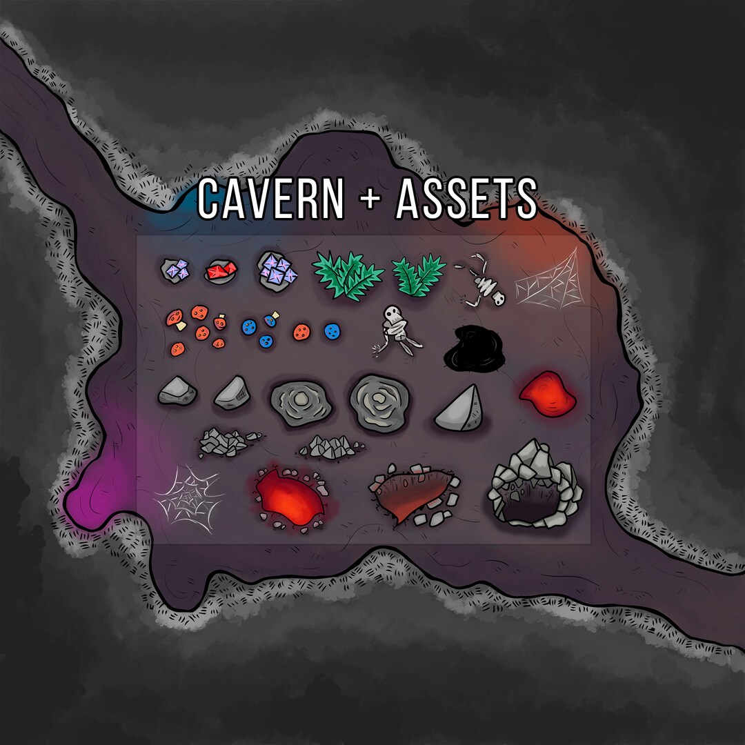 Customizable Cavern Battlemap for Dungeons and Dragons and Other Rpgs ...