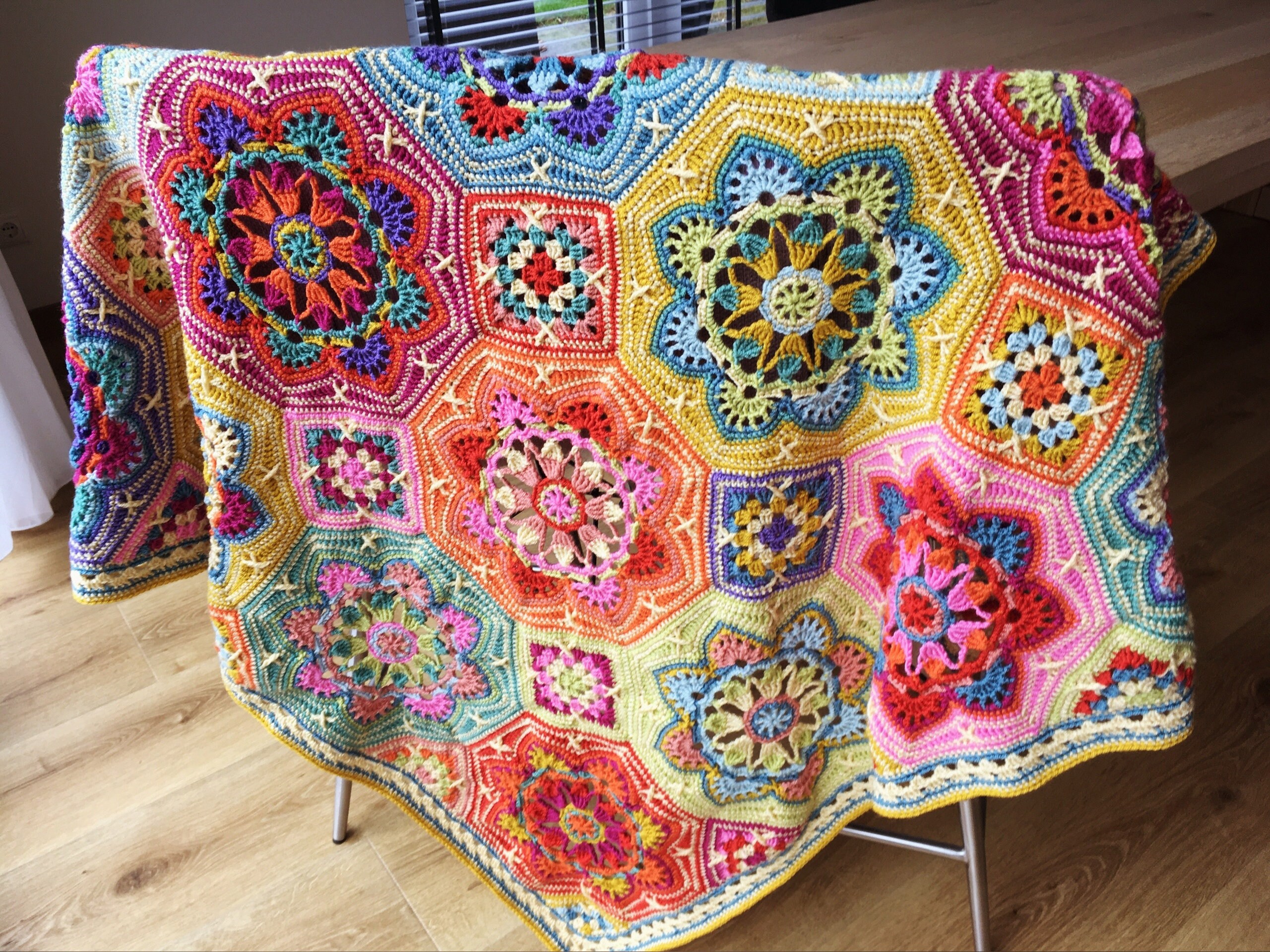 Crochet Blanket Eastern Jewels, Persian Tiles, Crochet Afghan, Throw ...