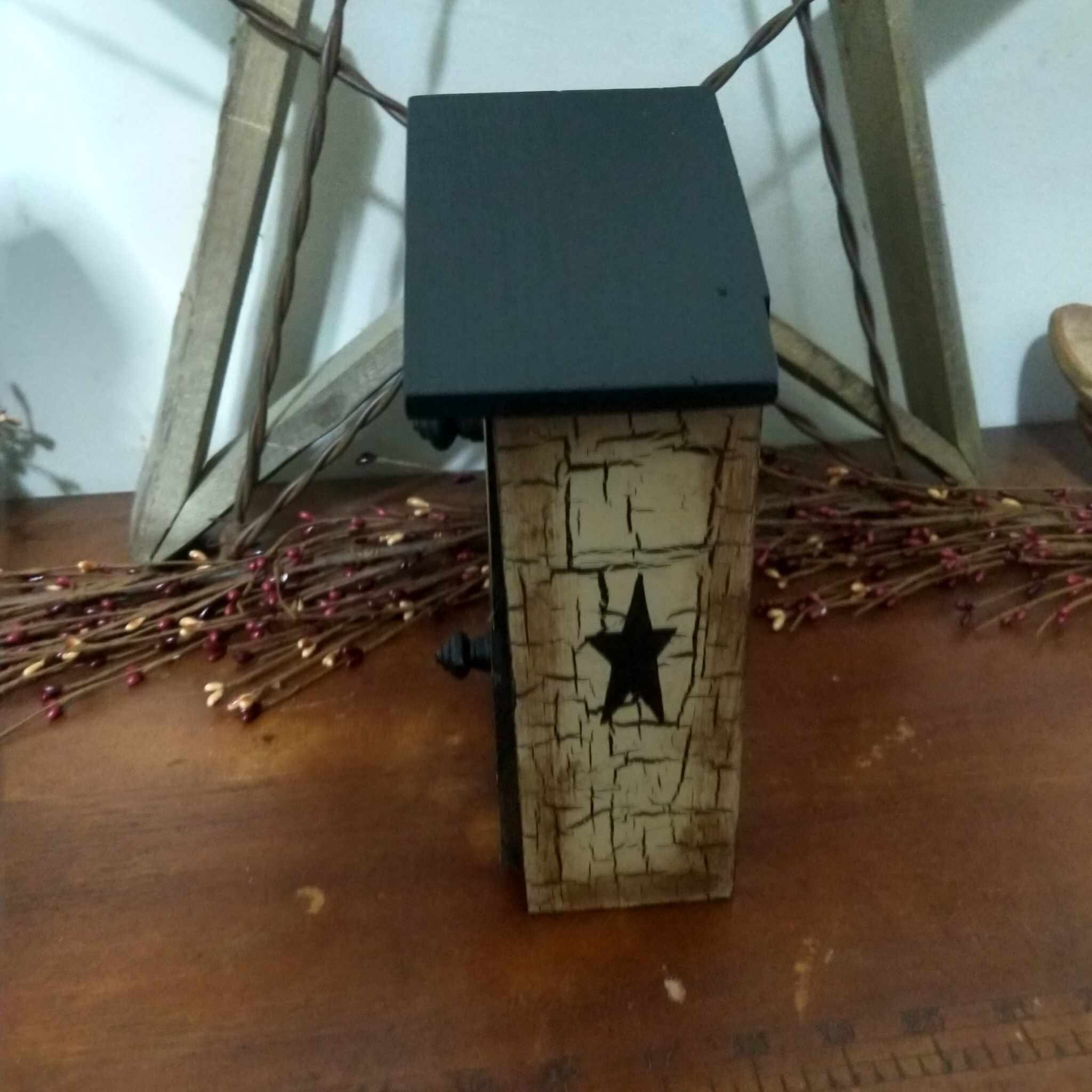 Primitive Wood Cubby Cabinet Drawers Black Tan Crackle Star - Etsy